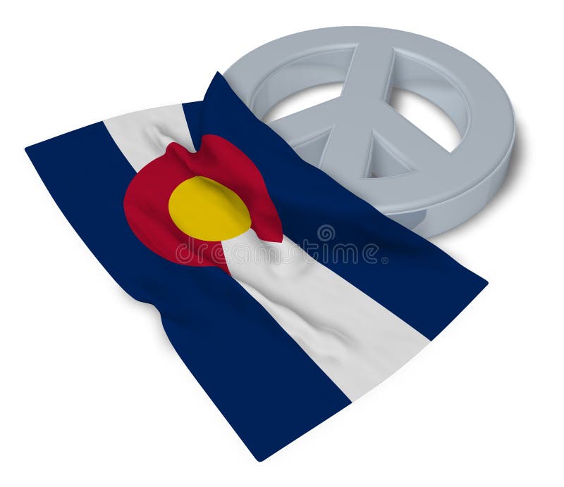 Peace Symbol and Flag of Colorado Stock Illustration - Illustration of ...