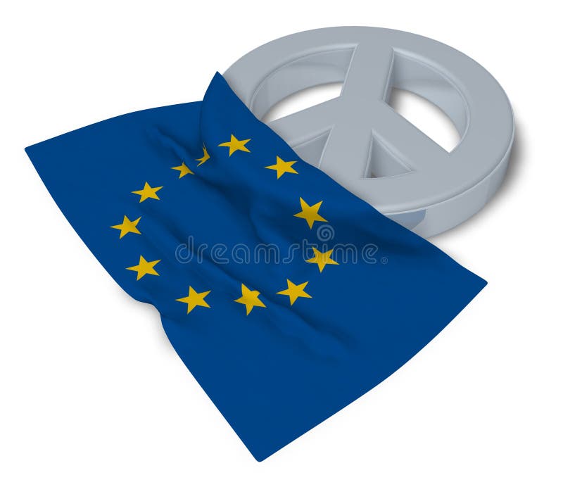 Peace Symbol and Flag of the European Union Stock Illustration ...