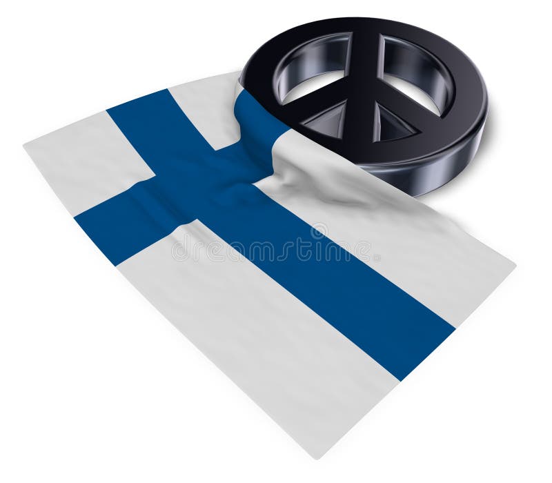 Peace Symbol and Flag of Finland Stock Illustration - Illustration of ...