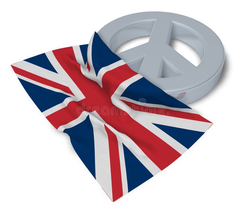 Peace Symbol and Flag of the Uk Stock Illustration - Illustration of ...
