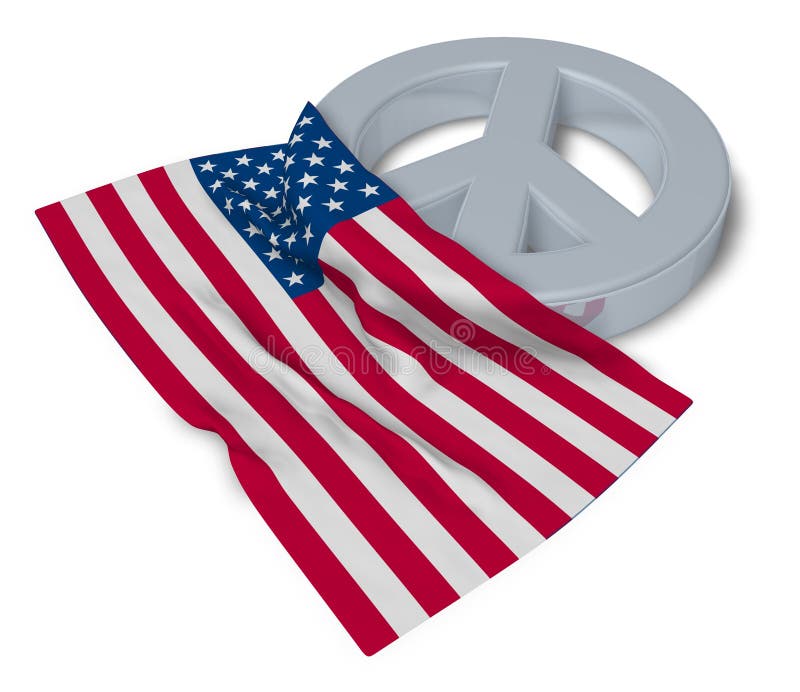 Peace Symbol and Flag of the Usa Stock Illustration - Illustration of ...