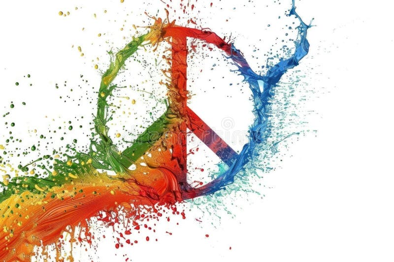 A Peace Symbol is Formed by the Colorful Spray of Liquid Stock ...