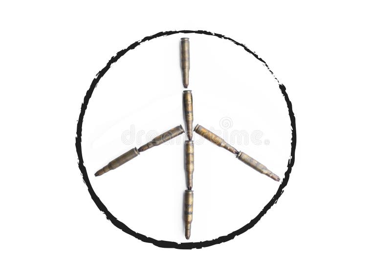 Peace Symbol Formed by Old Bullets, Abstract Concept Stock Image ...