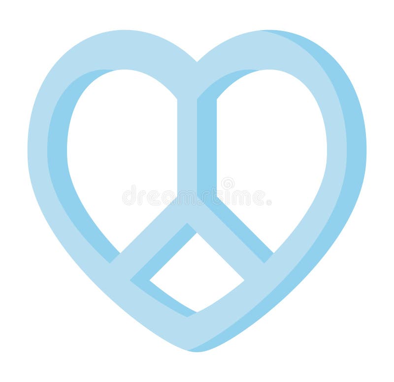 Peace Symbol with Heart Shape Stock Vector - Illustration of vector ...
