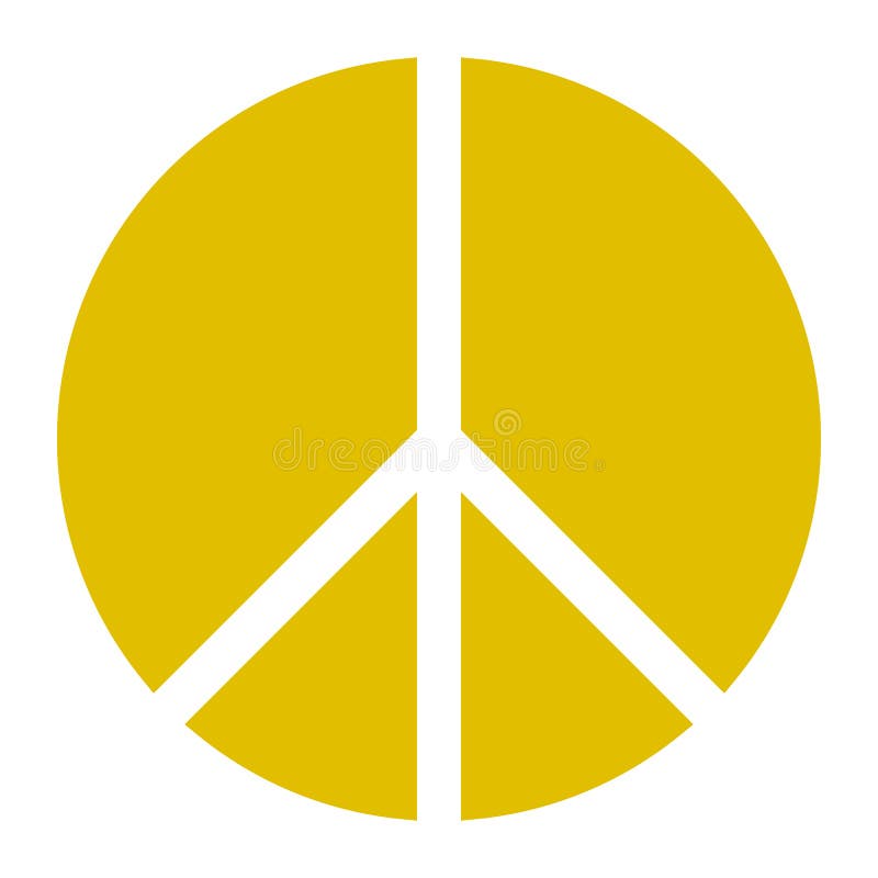 Peace Symbol Icon - Orange Simple Gradient, Segmented Outlined Shapes ...