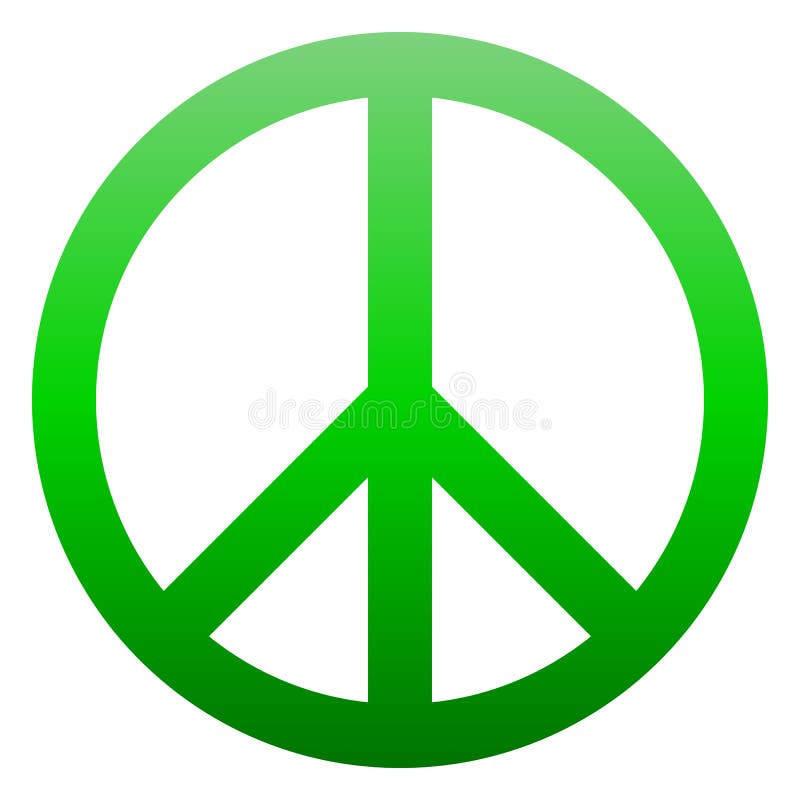 Peace Symbol Icon - Green Simple Gradient, Isolated - Vector Stock ...