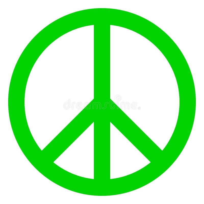 Peace Symbol Icon - Green Simple, Isolated - Vector Stock Vector ...