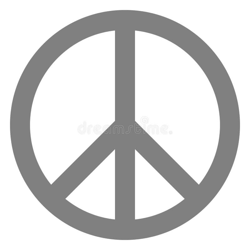 Peace Symbol Icon - Medium Gray Simple, Isolated - Vector Stock Vector ...