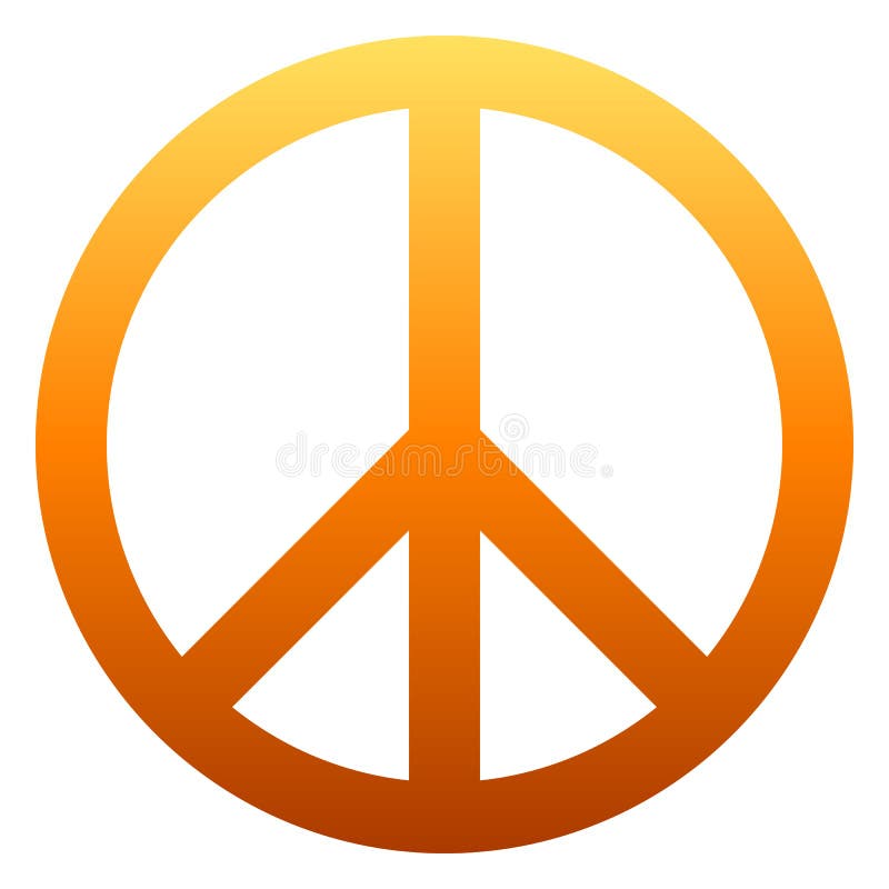 Peace Symbol Icon - Orange Simple Gradient, Isolated - Vector Stock ...
