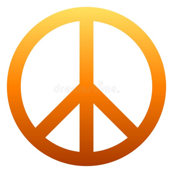 Peace Symbol Icon - Orange Simple Gradient, Isolated - Vector Stock ...