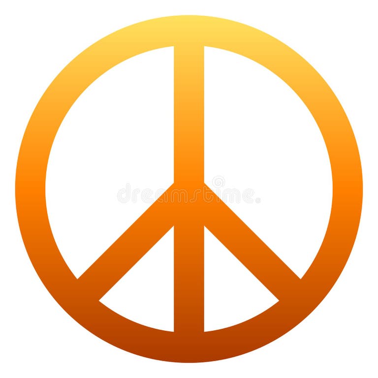 Peace Symbol Icon - Orange Simple Gradient, Isolated - Vector Stock ...