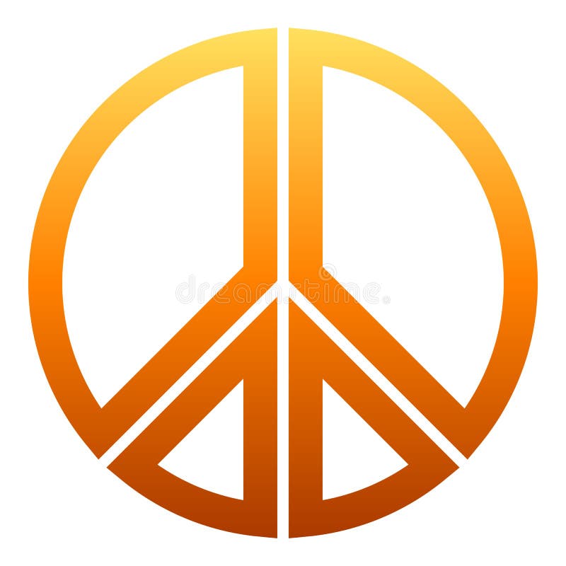 Peace Symbol Icon - Cyan Blue Simple Gradient, Cold Light, Segmented ...