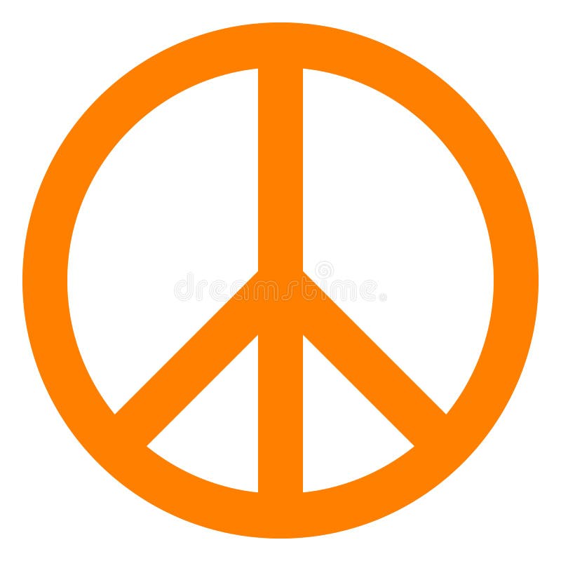 Peace Symbol Icon - Orange Simple, Isolated - Vector Stock Vector ...