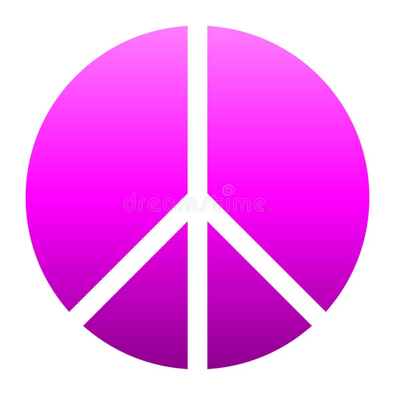 Peace Symbol Icon - Purple Simple Gradient, Segmented Shapes, Isolated ...
