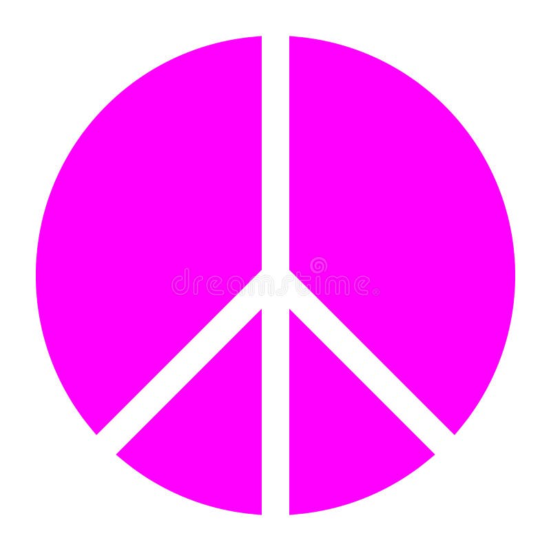 Peace Symbol Icon - Purple Simple, Segmented Shapes, Isolated - Vector ...