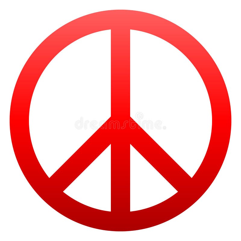 Peace Symbol Icon - Red Simple Gradient, Isolated - Vector Stock Vector ...