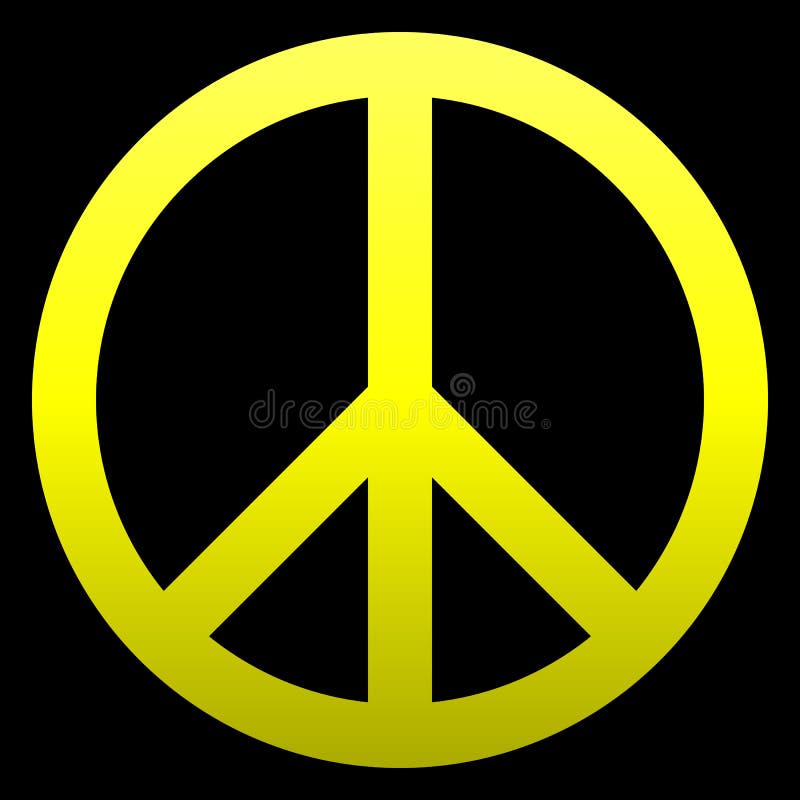 Peace Symbol Icon - Yellow Simple Gradient, Isolated - Vector Stock ...