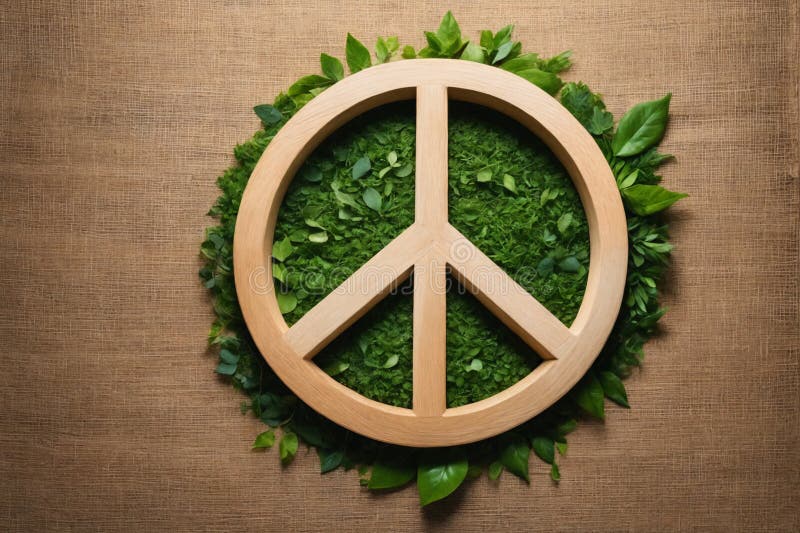Peace Symbol Made of Various Eco Friendly Materials Stock Image - Image ...