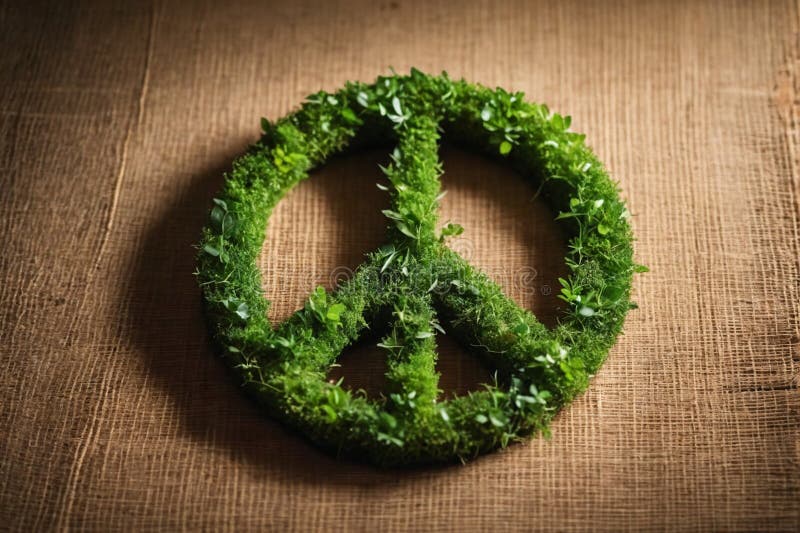 Peace Symbol Made of Various Eco Friendly Materials Stock Illustration ...