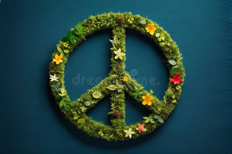 Peace Symbol Made of Various Eco Friendly Materials Stock Image - Image ...