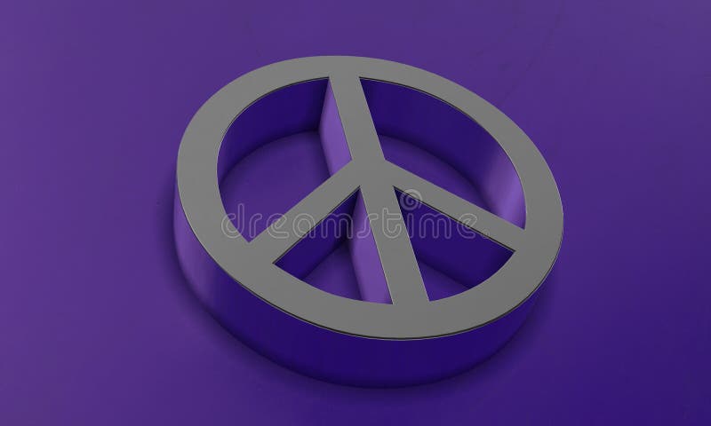Peace Symbol in 3D stock illustration. Illustration of alliance - 136202262