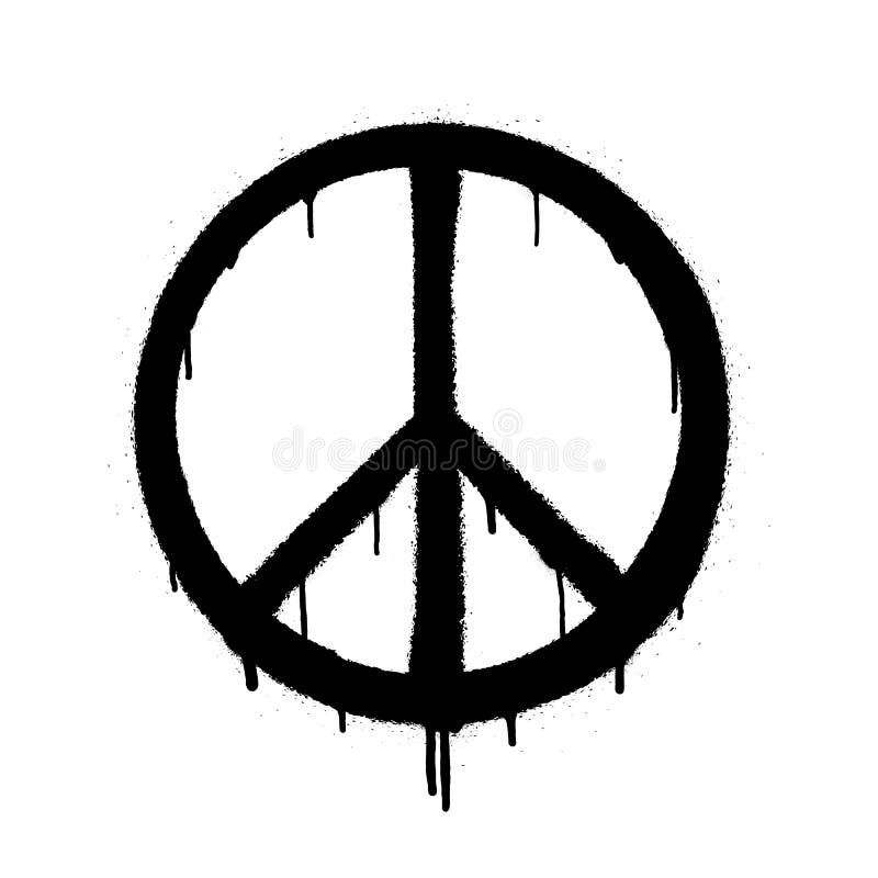 Peace Symbol Vector Icon. Spray Art Illustration with Smudges of Spray ...