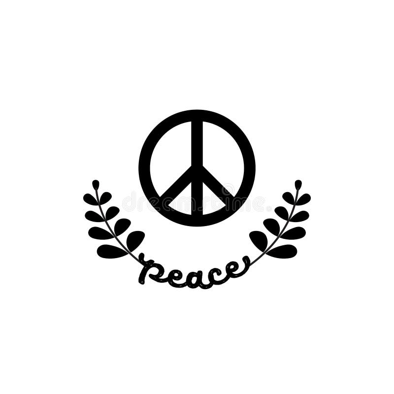 Peace Symbol Vector Illustration, Black and White Stock Illustration ...