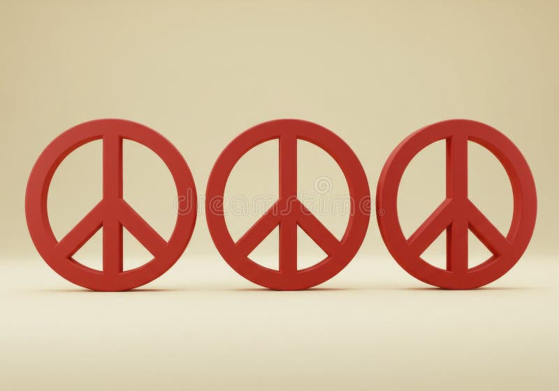 Peace Symbols Arranged on Neutral Background Stock Illustration ...