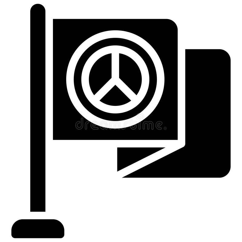 Peace Symbols Flag Icon, Protest Related Vector Stock Vector ...