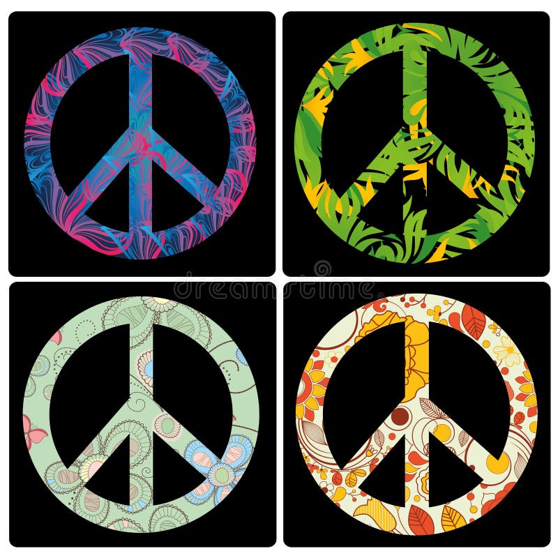 Peace symbols stock vector. Illustration of banner, isolated - 36004504