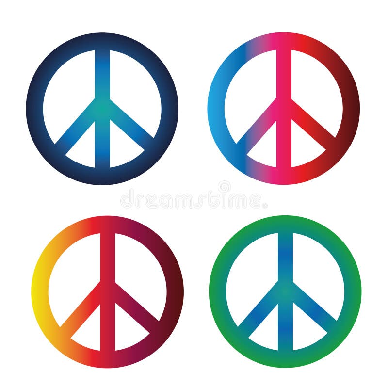 Peace Symbols Around the Word Stock Illustration - Illustration of ...