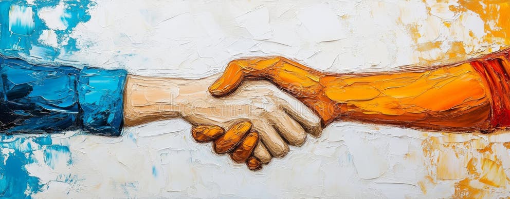 Peace through Teamwork: a Multiracial Handshake Embodying Unity and ...