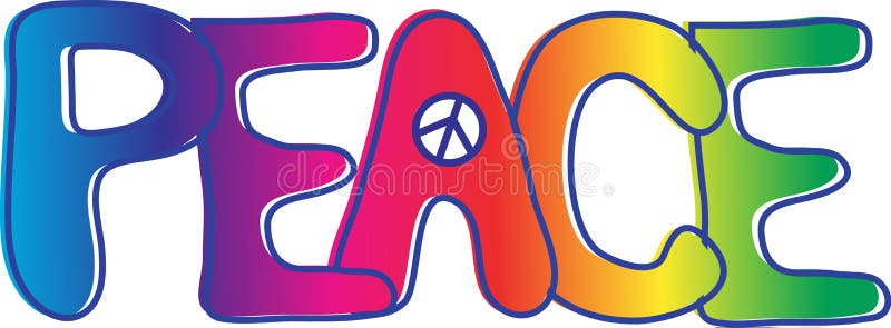 PEACE sign stock vector. Illustration of retro, line - 14322132