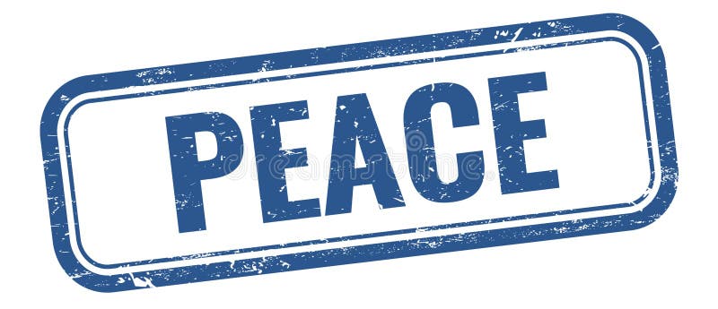 PEACE Text on Blue Grungy Vintage Stamp Stock Illustration ...