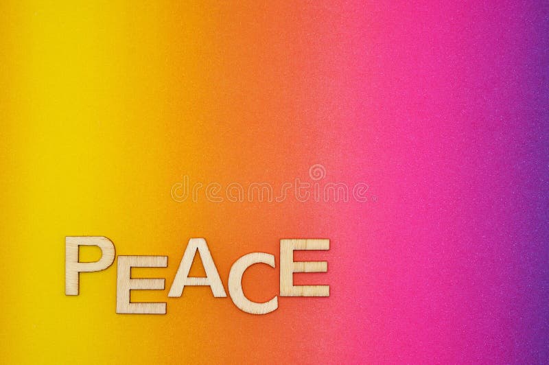 Peace text stock photo. Image of advertising, yellow - 359841092