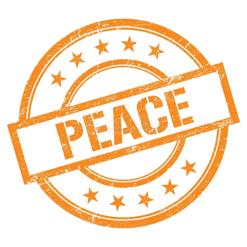 PEACE Text Written on Orange Vintage Stamp Stock Illustration ...