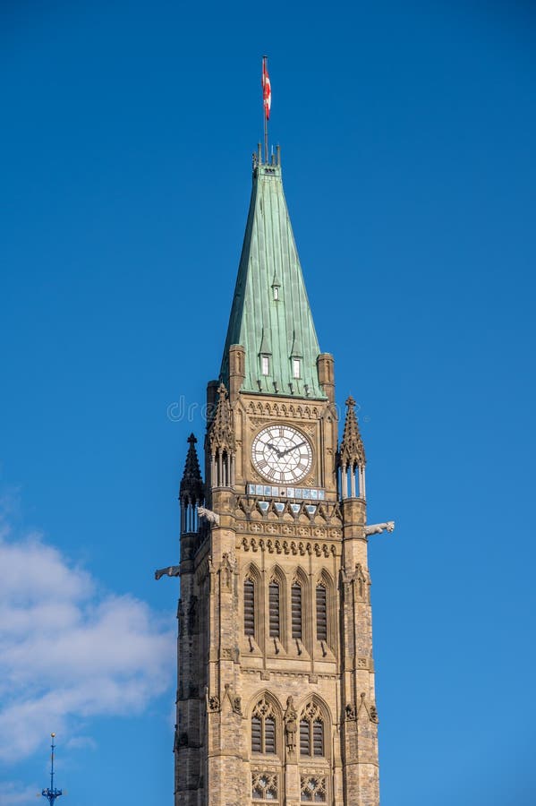 Peace Tower on the Centre Block of the Parliament Building Stock Image ...