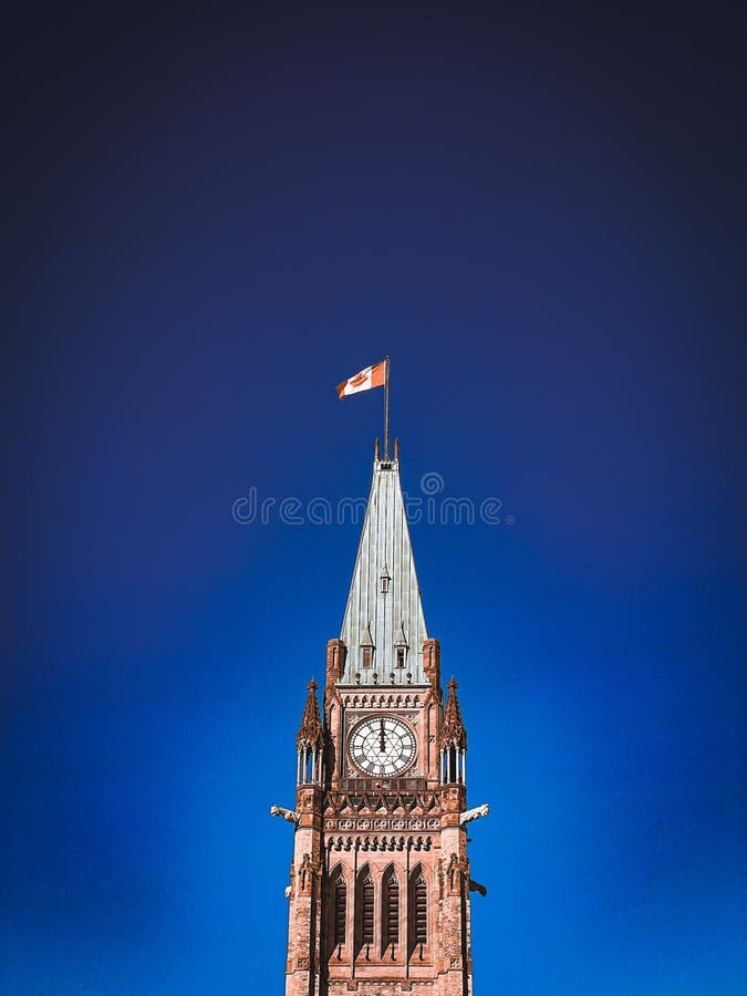 Peace Tower, an Historical Landmark Surrounded with Blue Background ...