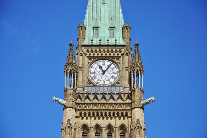 Peace Tower of Parliament Buildings, Ottawa Stock Photo - Image of ...