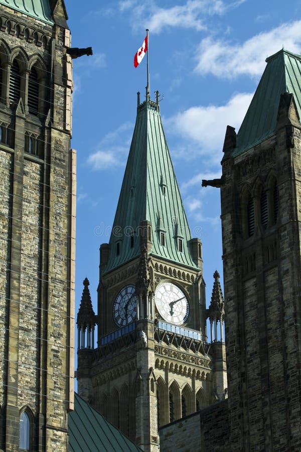 The Peace Tower on Parliament Hill, Ottawa Stock Image - Image of ...