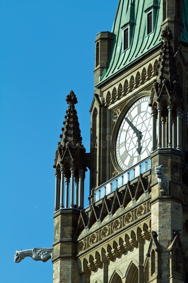 The Peace Tower on Parliament Hill, Ottawa, Ontari Stock Photo - Image ...
