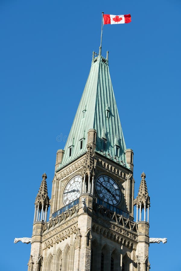 Peace Tower on Parliament Hill Stock Photo - Image of blue, capital ...