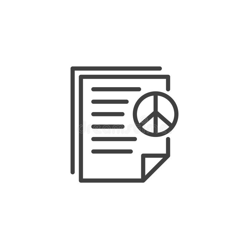 Peace Treaty line icon stock vector. Illustration of clipart - 356432703