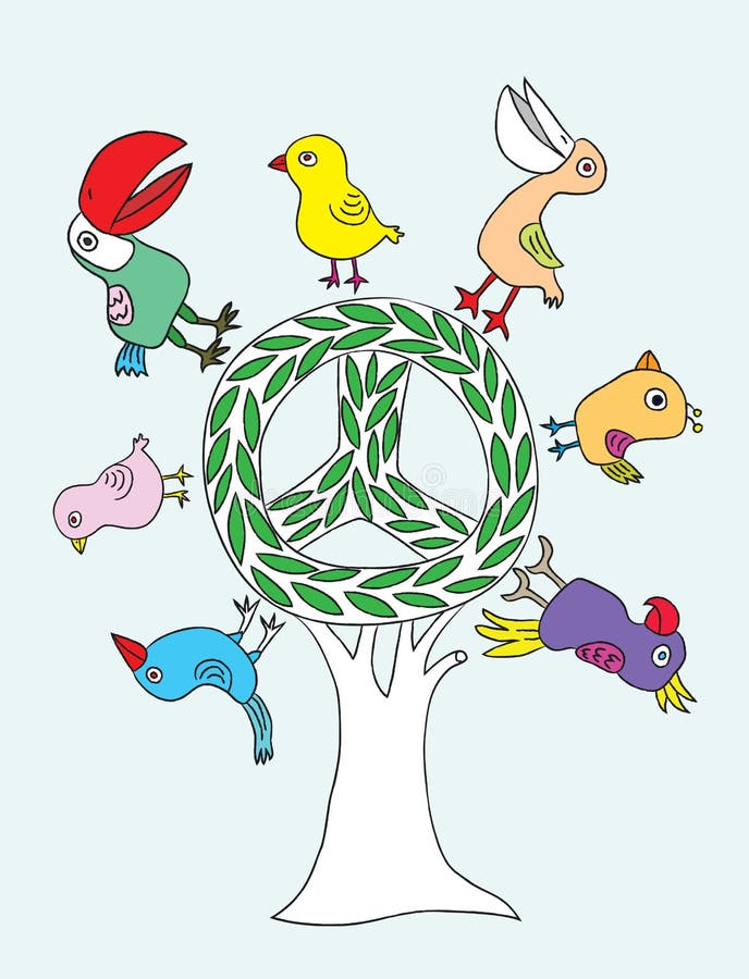 Peace Tree stock vector. Illustration of peace, teamwork - 57279916