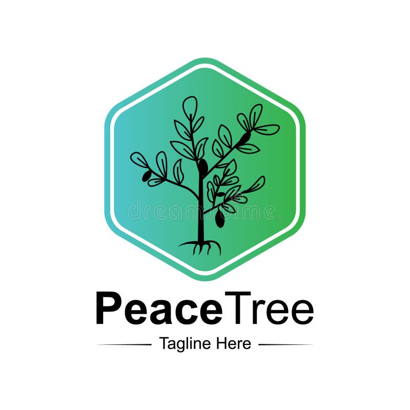 Peace Tree Logo Design Template. Stock Vector - Illustration of ...