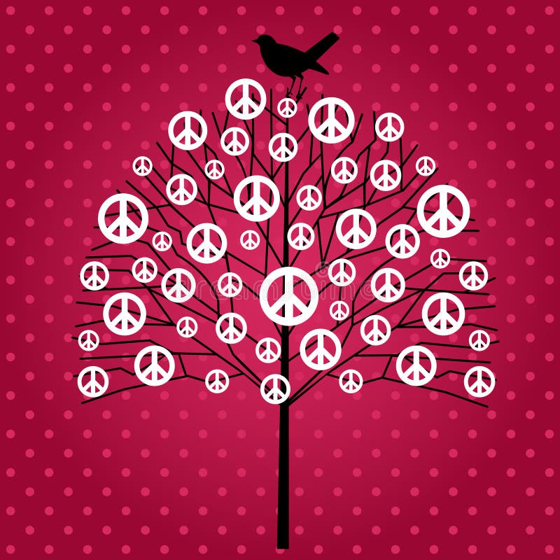 Love and Peace Christmas Tree Stock Vector - Illustration of crochet ...