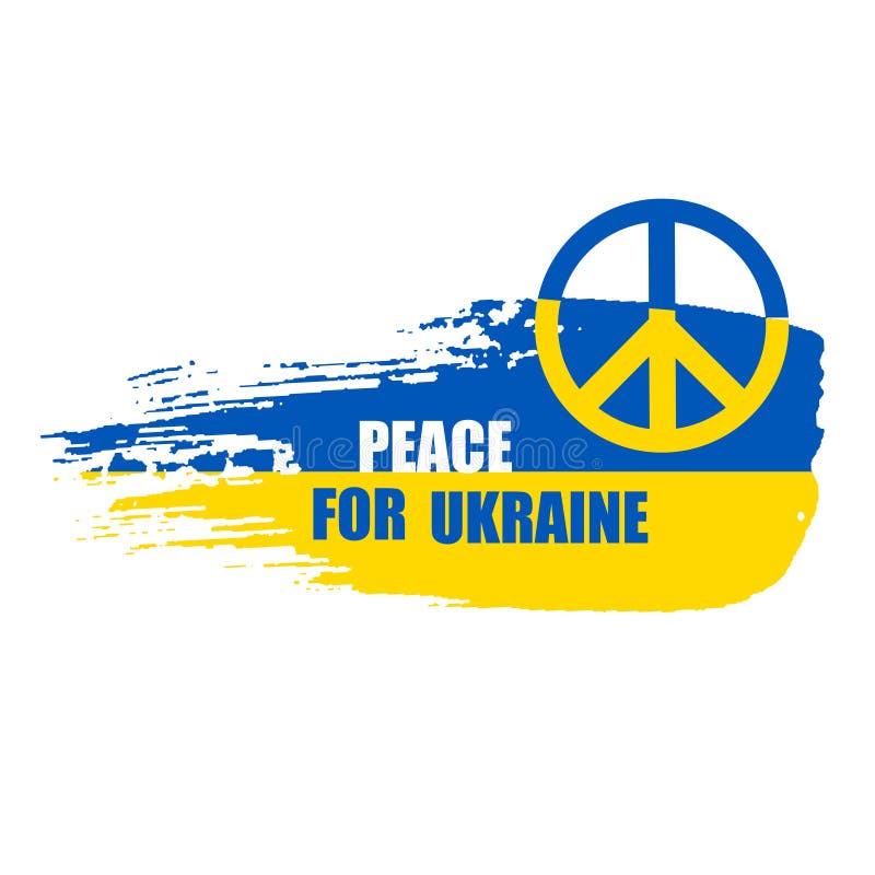 Peace for Ukraine Concept with Peace Sign and Ukrainian Flag Stock ...
