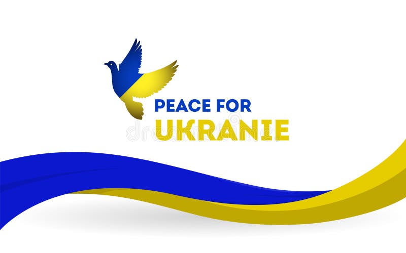 Peace for Ukraine with Flag and Dove Bird Stock Vector - Illustration ...