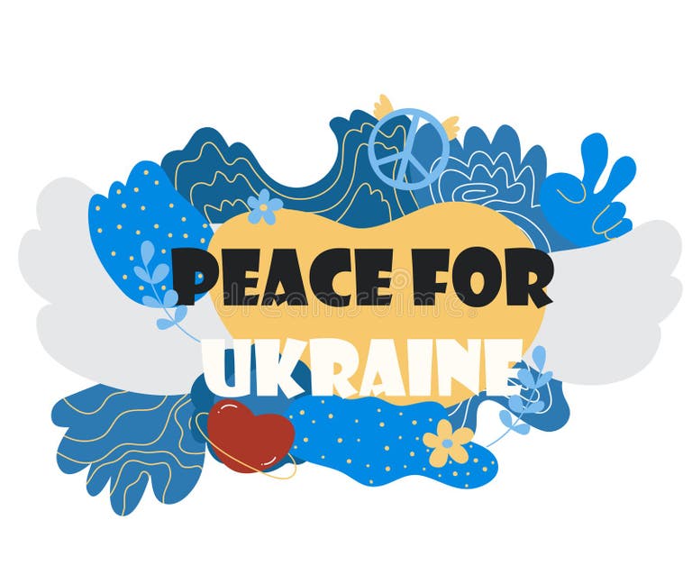 Peace for Ukraine Poster. stock vector. Illustration of conflict ...