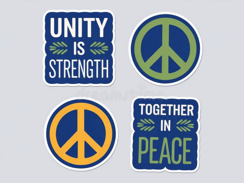 Peace and Unity Stickers Emphasizing Strength and Togetherness with ...